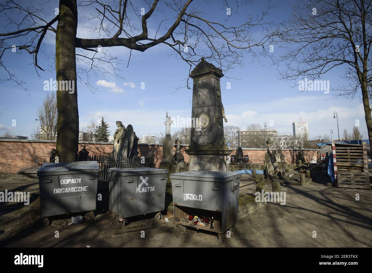 The Powazki cemetery is seen in Warsaw, Poland on April 5, 2018. The ...