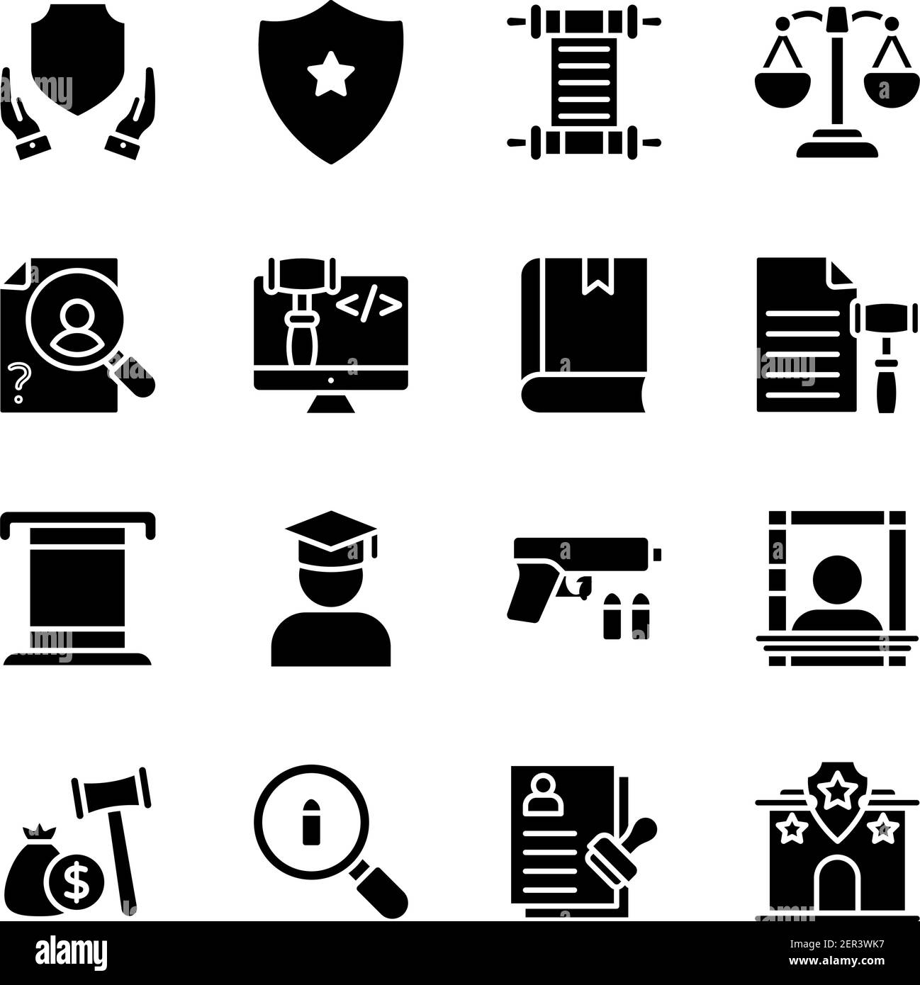 Pack of Law Solid Icons Stock Vector Image & Art - Alamy