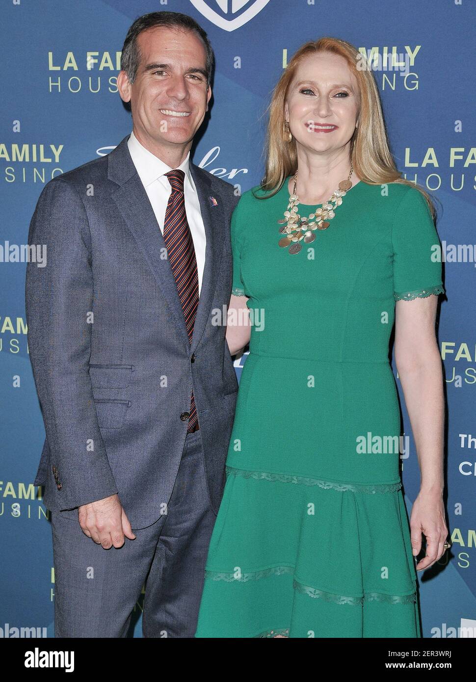 (L-R) Mayor Eric Garcetti and Amy Elaine Wakeland at the LA Family ...