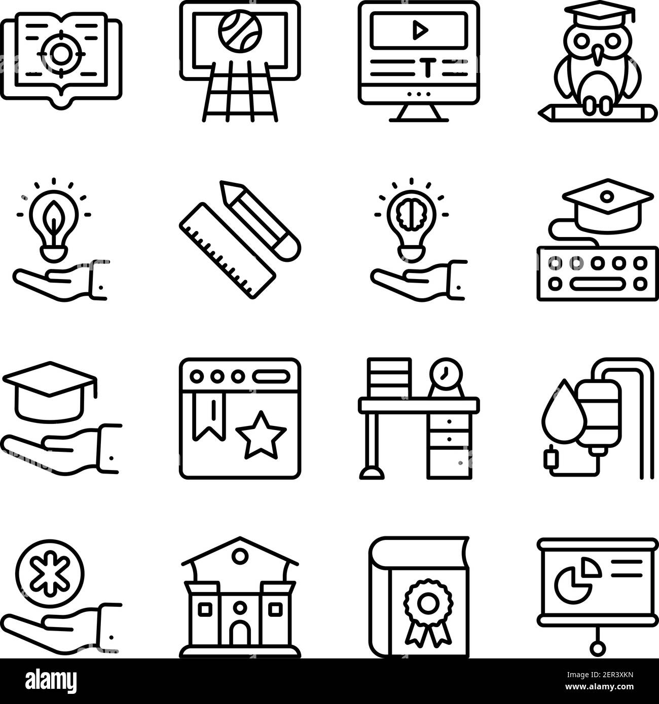 Video streaming linear icons Cut Out Stock Images & Pictures - Alamy