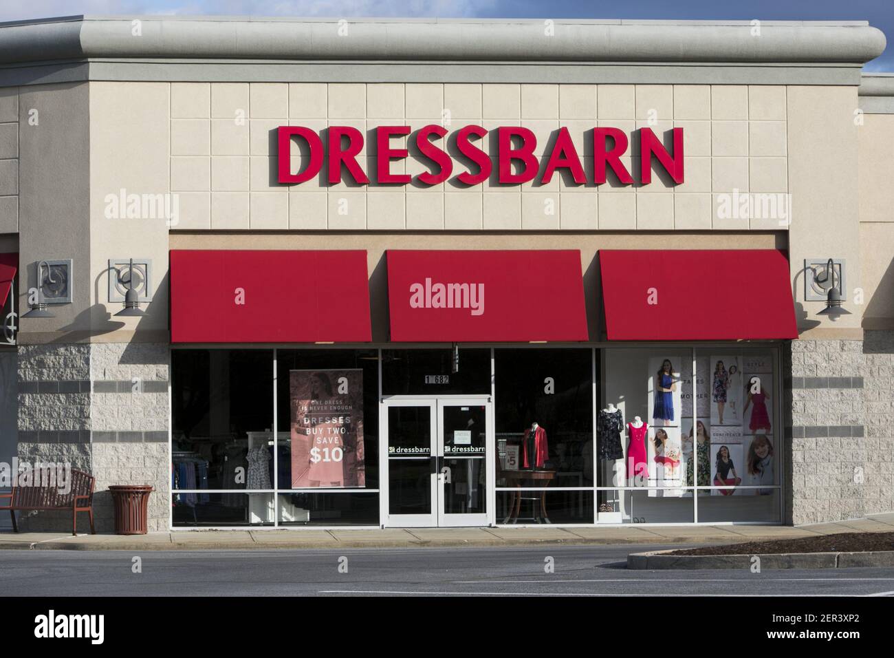 A DressBarn logo seen on a retail store front in Hagerstown, Maryland ...