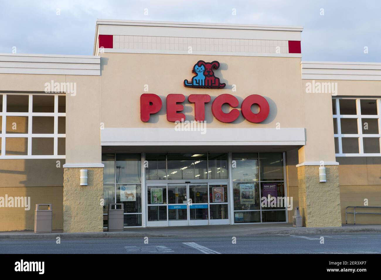 A Petco logo seen on a retail store front in Hagerstown, Maryland on ...