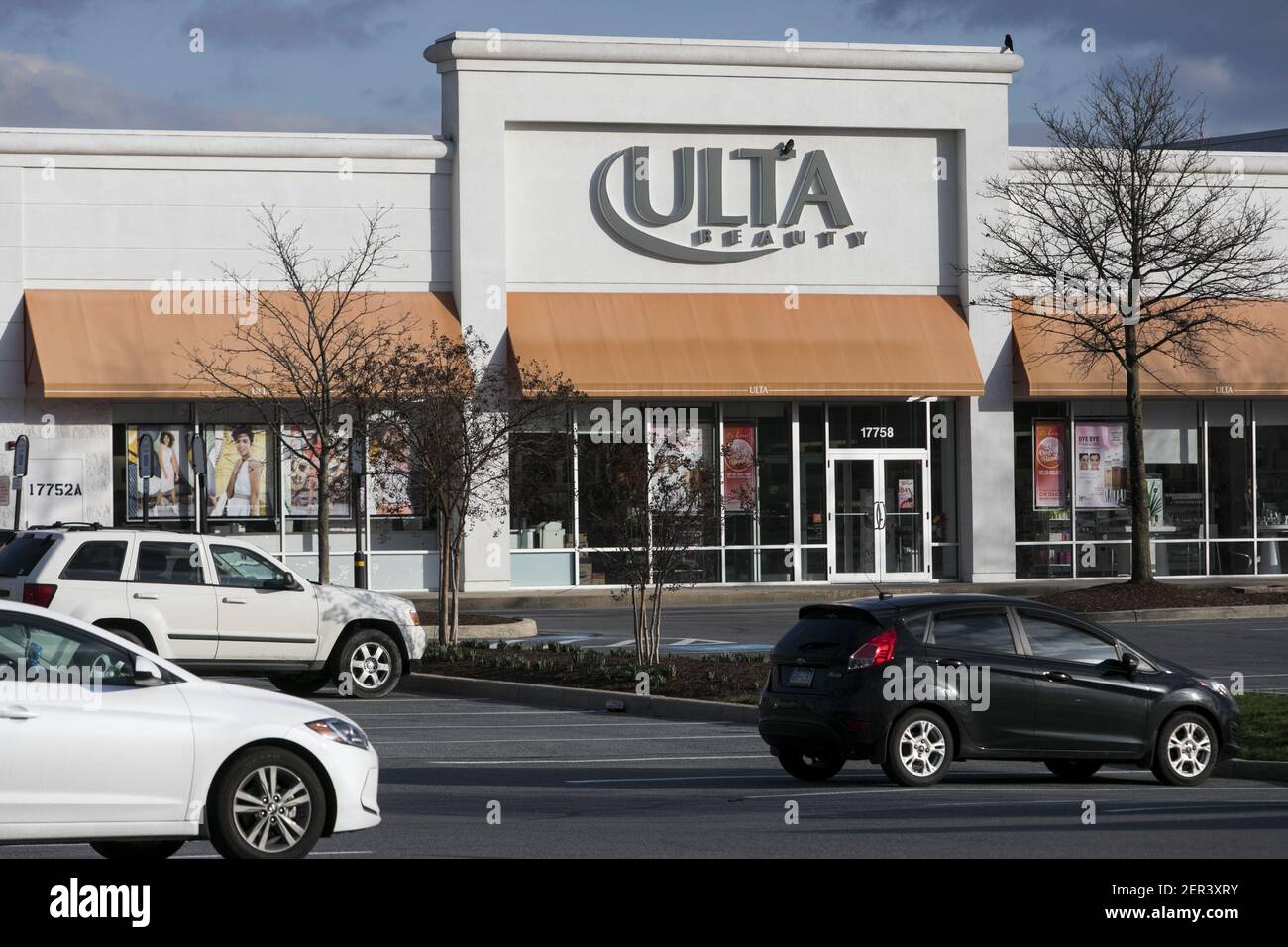 A Ulta Beauty logo seen on a retail store front in Hagerstown, Maryland ...