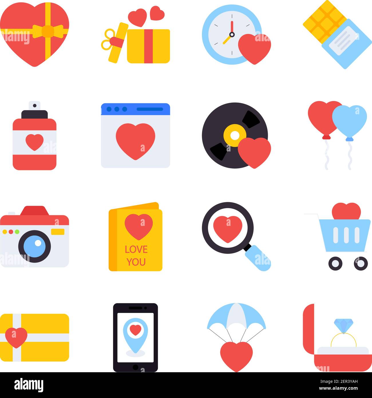 Pack of Love Flat Icons Stock Vector Image & Art - Alamy