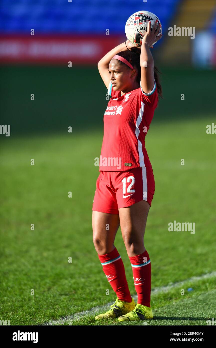 Liverpool, UK. 28th Feb, 2021. Taylor Hinds (#12 Liverpool) during the ...