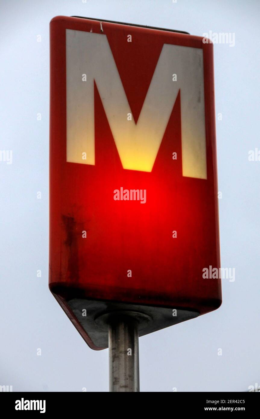 Metro sign in Helsinki,Finland Stock Photo - Alamy