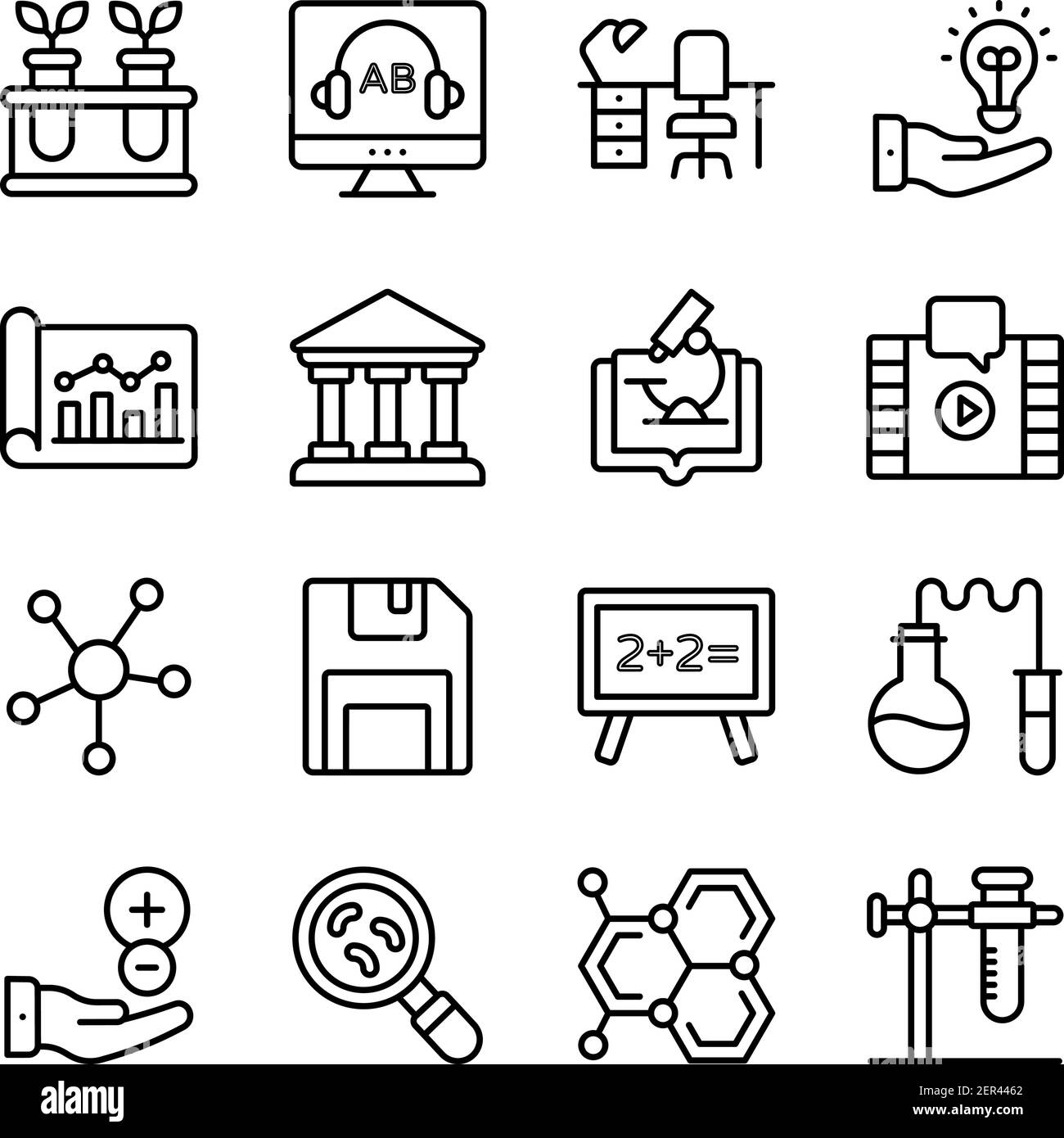 Pack of Science Education Linear Icons Stock Vector Image & Art - Alamy