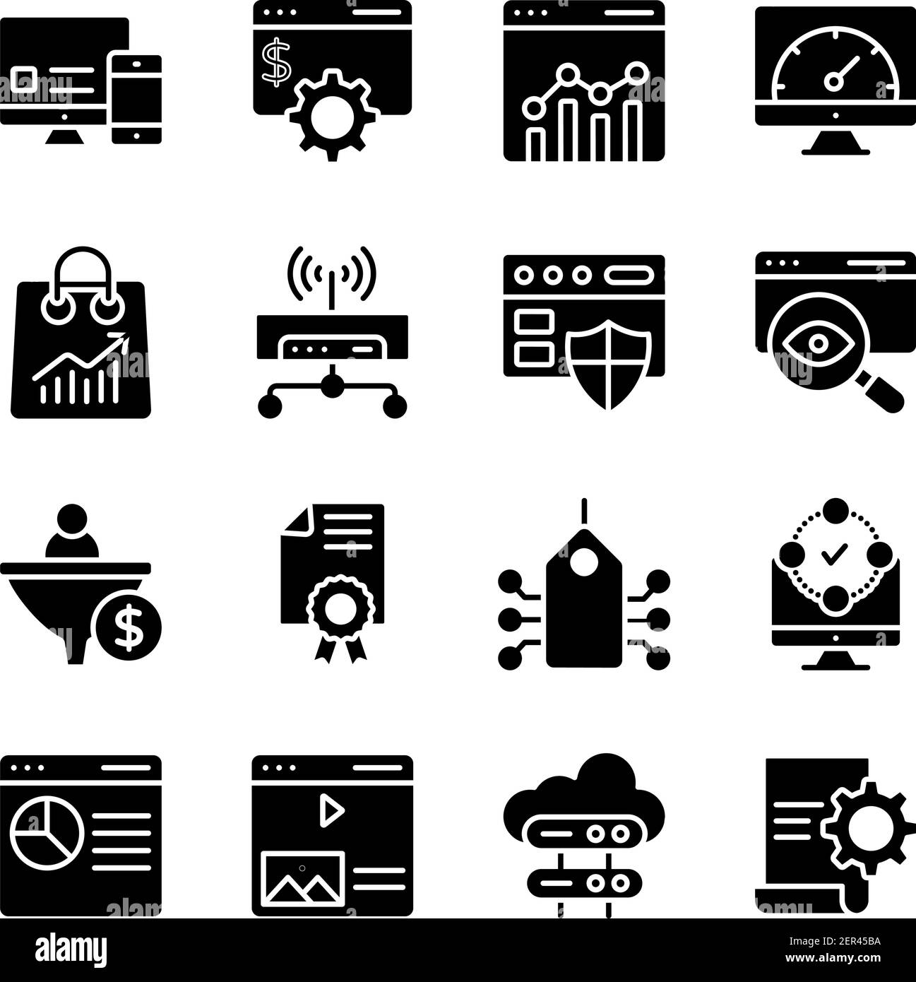 Web layout solid icons Stock Vector Images - Alamy