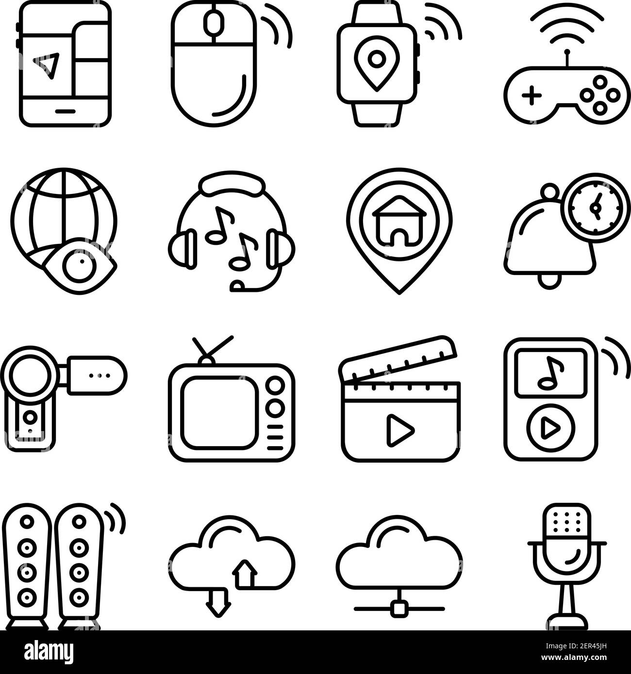 Pack of Smart Devices Linear Icons Stock Vector Image & Art - Alamy