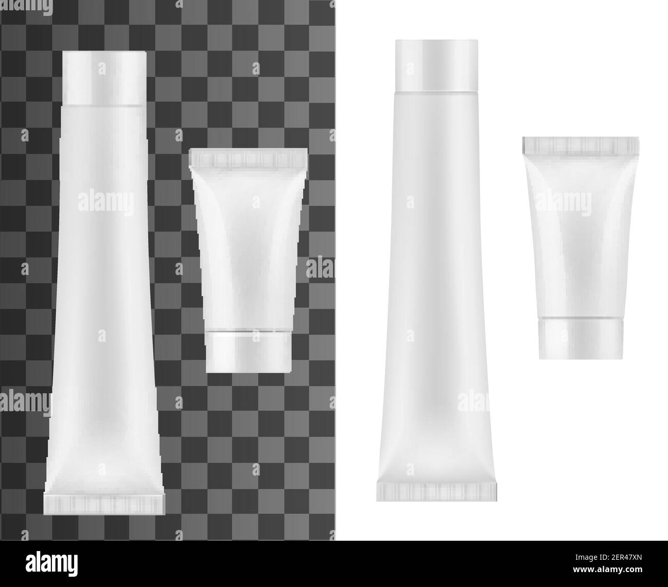 Tube for cream, cosmetics or toothpaste isolated vector mockup. White ...