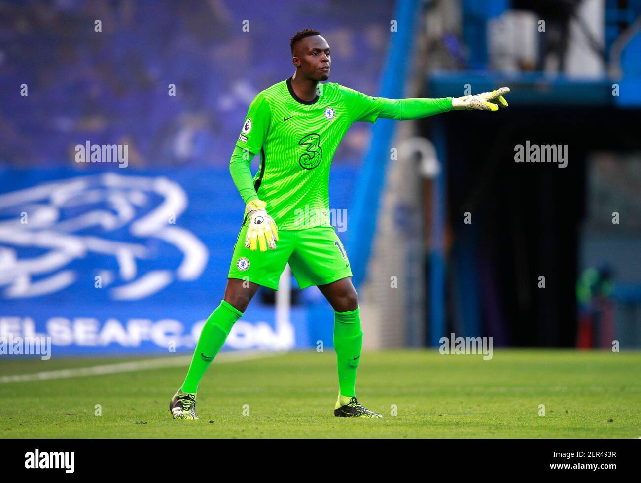 Chelsea goalkeeper Edouard Mendy during the Premier League match at ...