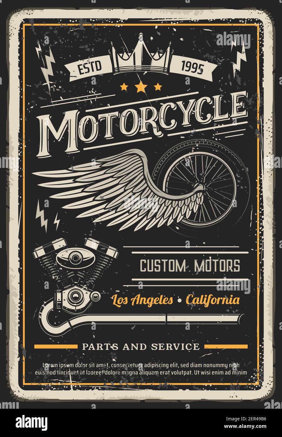 Old motorbike parts Stock Vector Images - Alamy