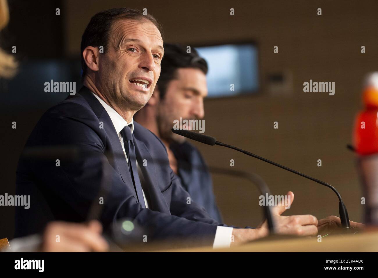 Juventus coach Massimiliano Allegri during press conference the day ...