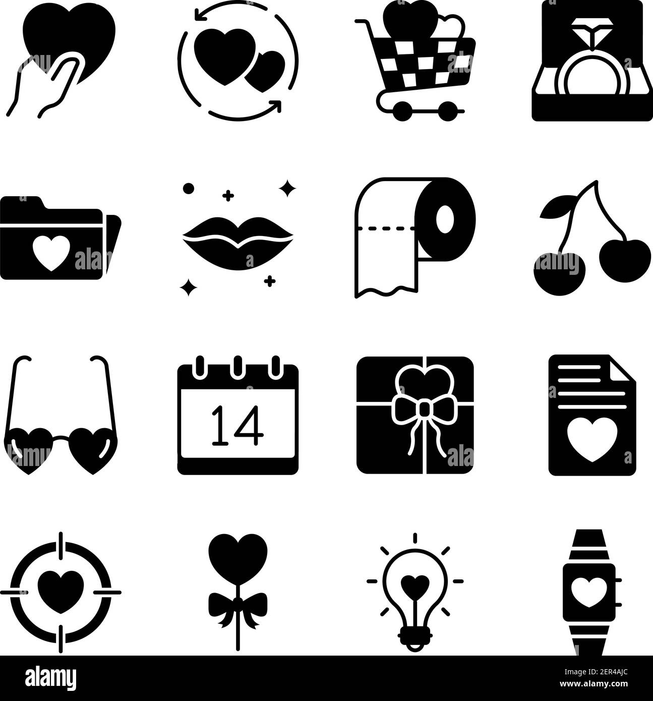 Pack of Love Solid Icons Stock Vector Image & Art - Alamy