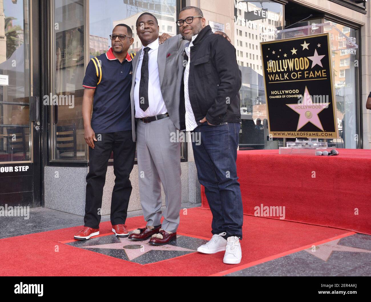 (L-R) Martin Lawrence, Tracy Morgan and Jordan Peele at the Tracy ...
