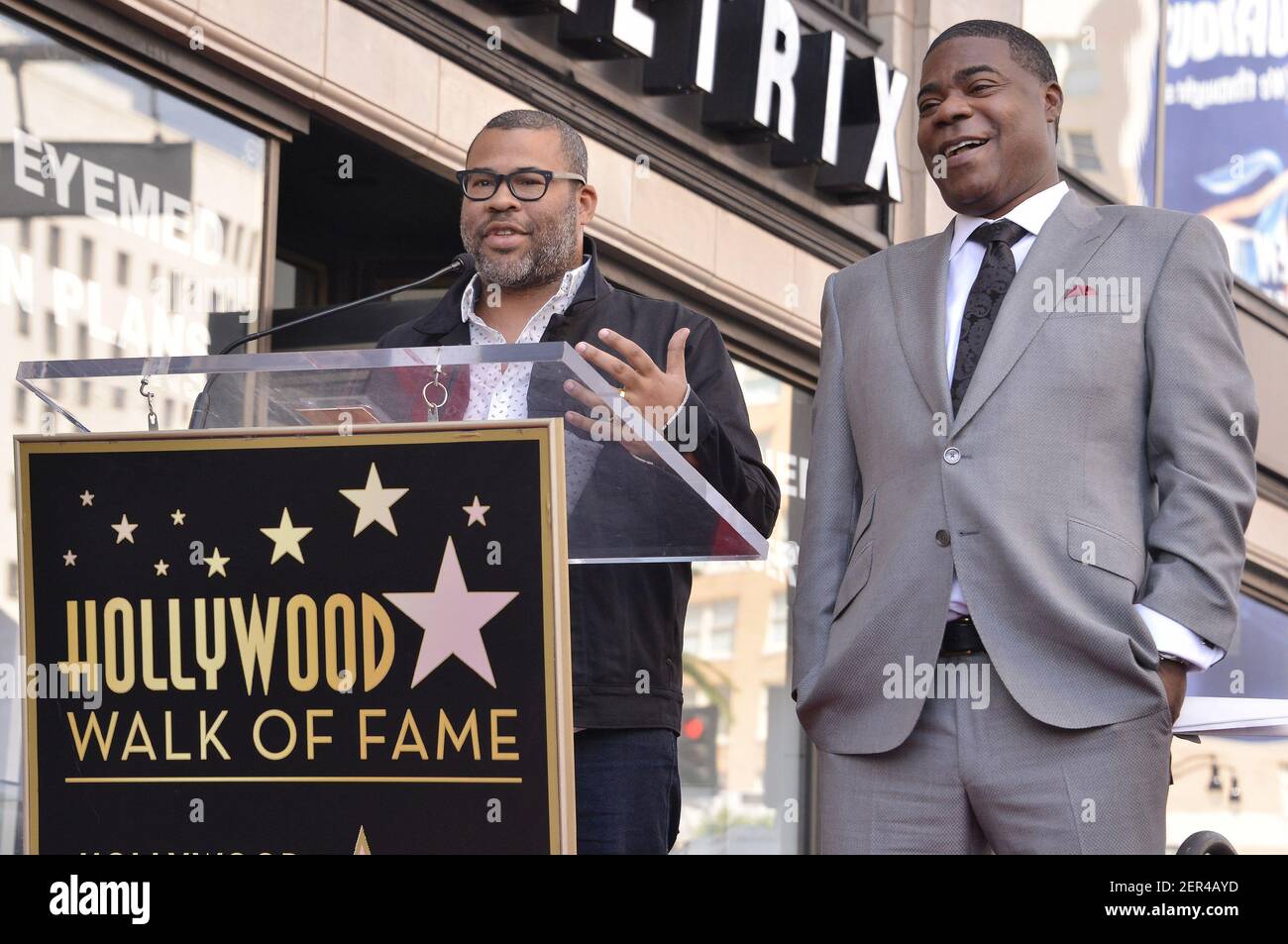 (L-R) Jordan Peele and Tracy Morgan at Tracy Morgan's Star On The ...