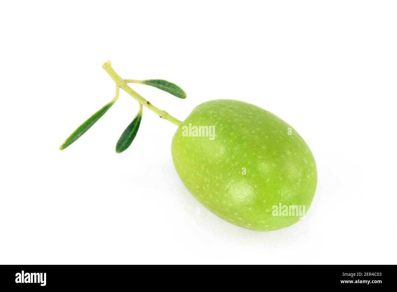 Fresh green olive isolated on white background Stock Photo - Alamy