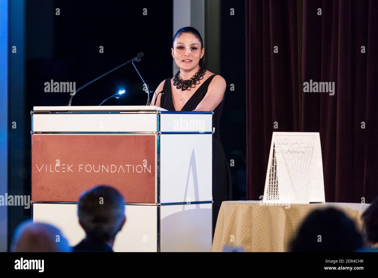 Mona Ghandi at the 2018 Vilcek Awards at Mandarin Oriental in New York ...