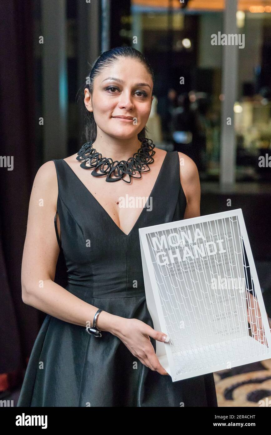 Mona Ghandi at the 2018 Vilcek Awards at Mandarin Oriental in New York ...