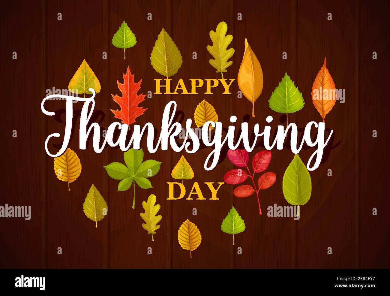 Postcard oak rowan leaves Stock Vector Images - Alamy