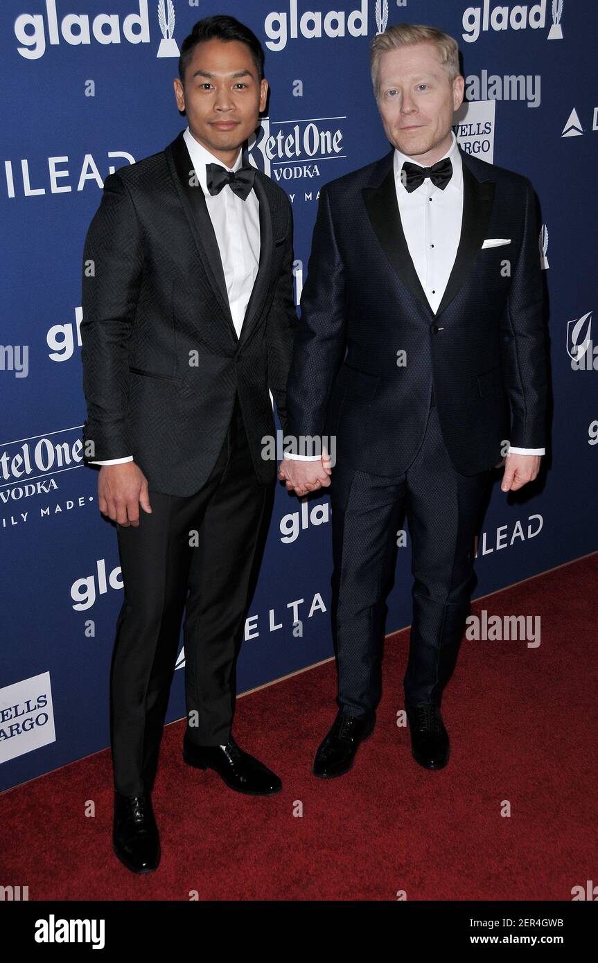 (L-R) Ken Ithiphol and Anthony Rapp arrives at the 29th Annual GLAAD ...