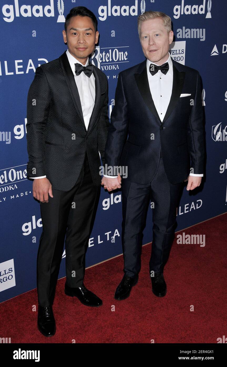 (L-R) Ken Ithiphol and Anthony Rapp arrives at the 29th Annual GLAAD ...