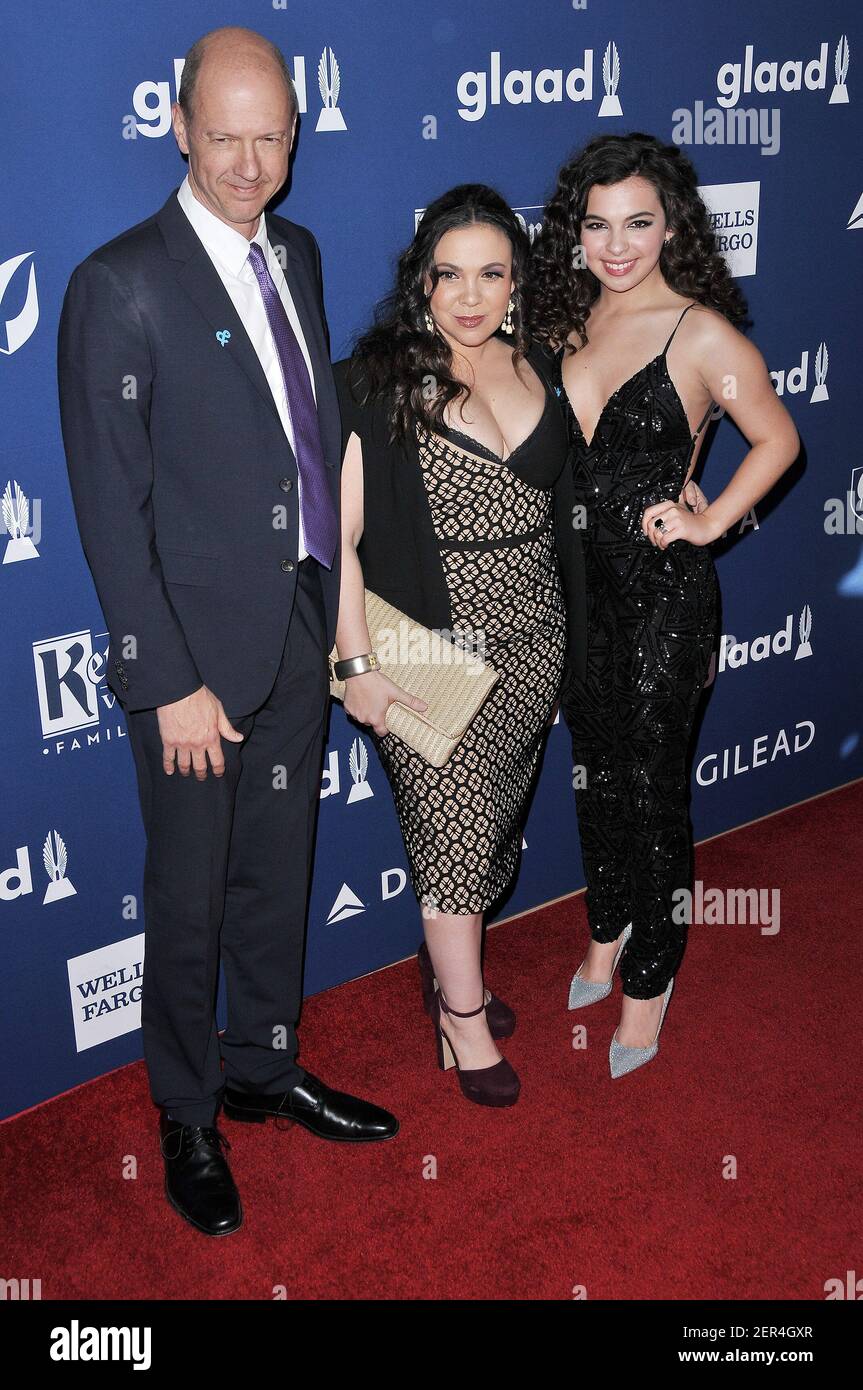 (L-R) Mike Royce, Gloria Calderon Kellett and Isabella Gomez at the ...
