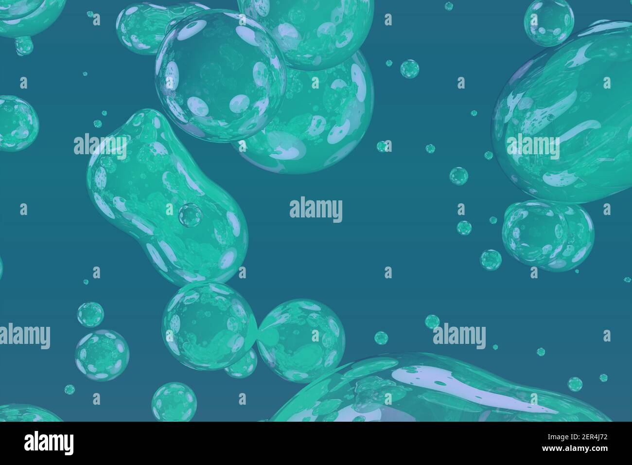 teal, sea-green soap glossy liquid or bubbles abstract gradient texture ...