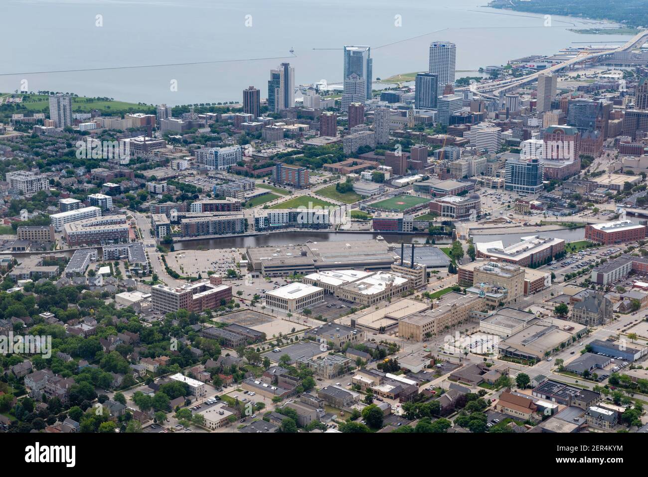Downtown milwaukee aerial hi-res stock photography and images - Alamy