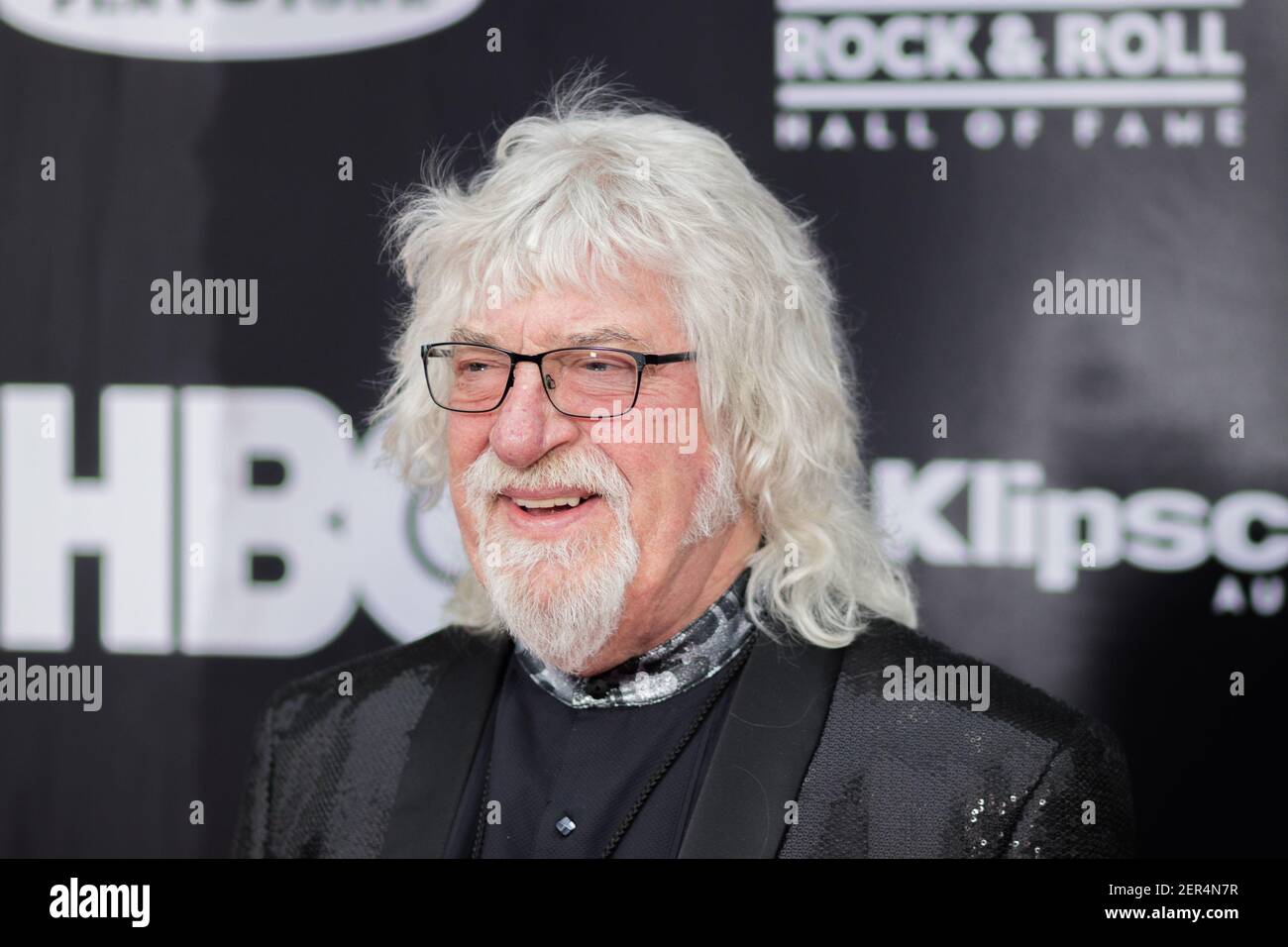 Graeme Edge on the red carpet before the 2018 Rock and Roll Hall of ...