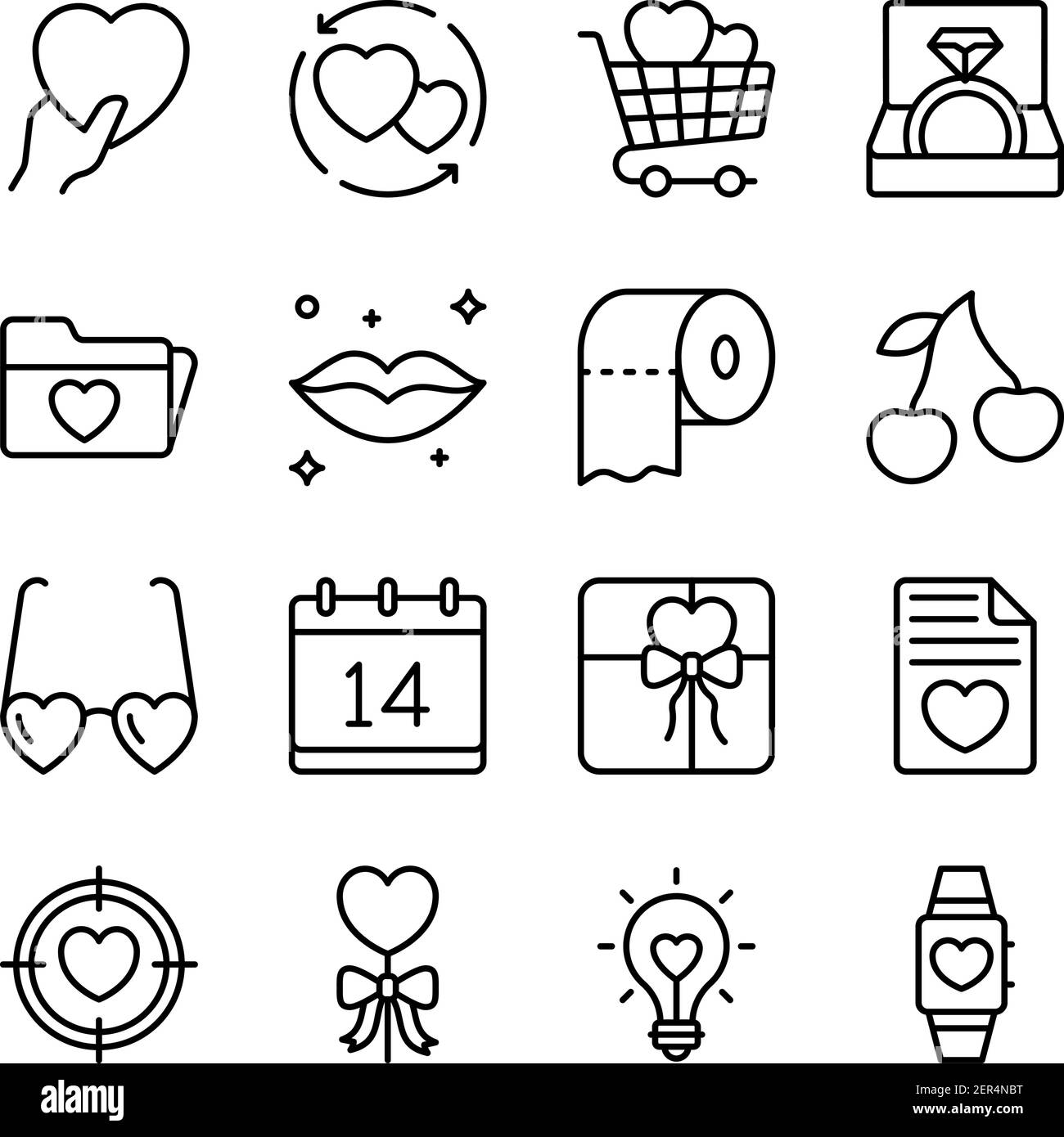 Pack of Love Line Icons Stock Vector Image & Art - Alamy