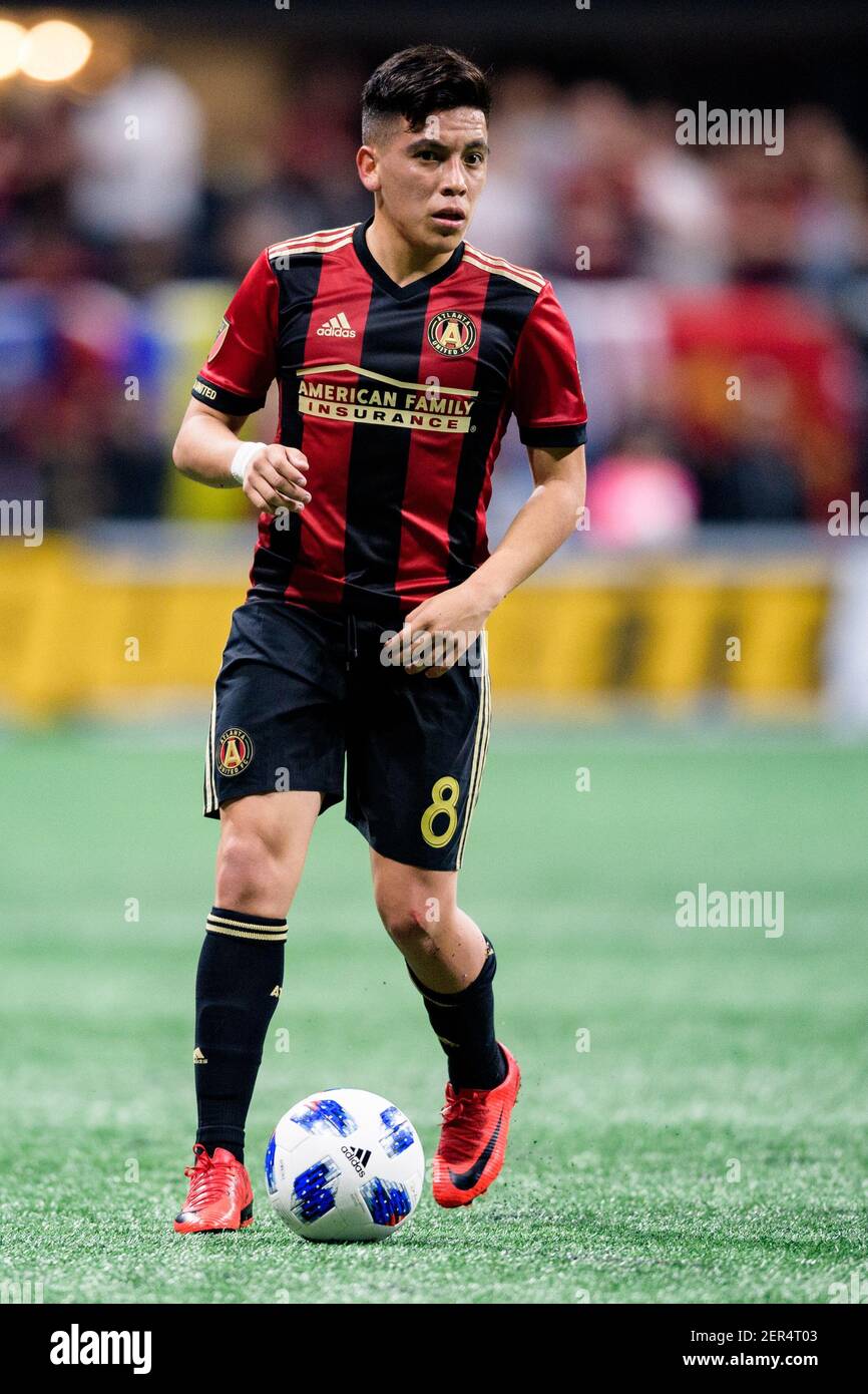 Atlanta United midfielder Ezequiel Barco (8) during the MLS soccer game ...