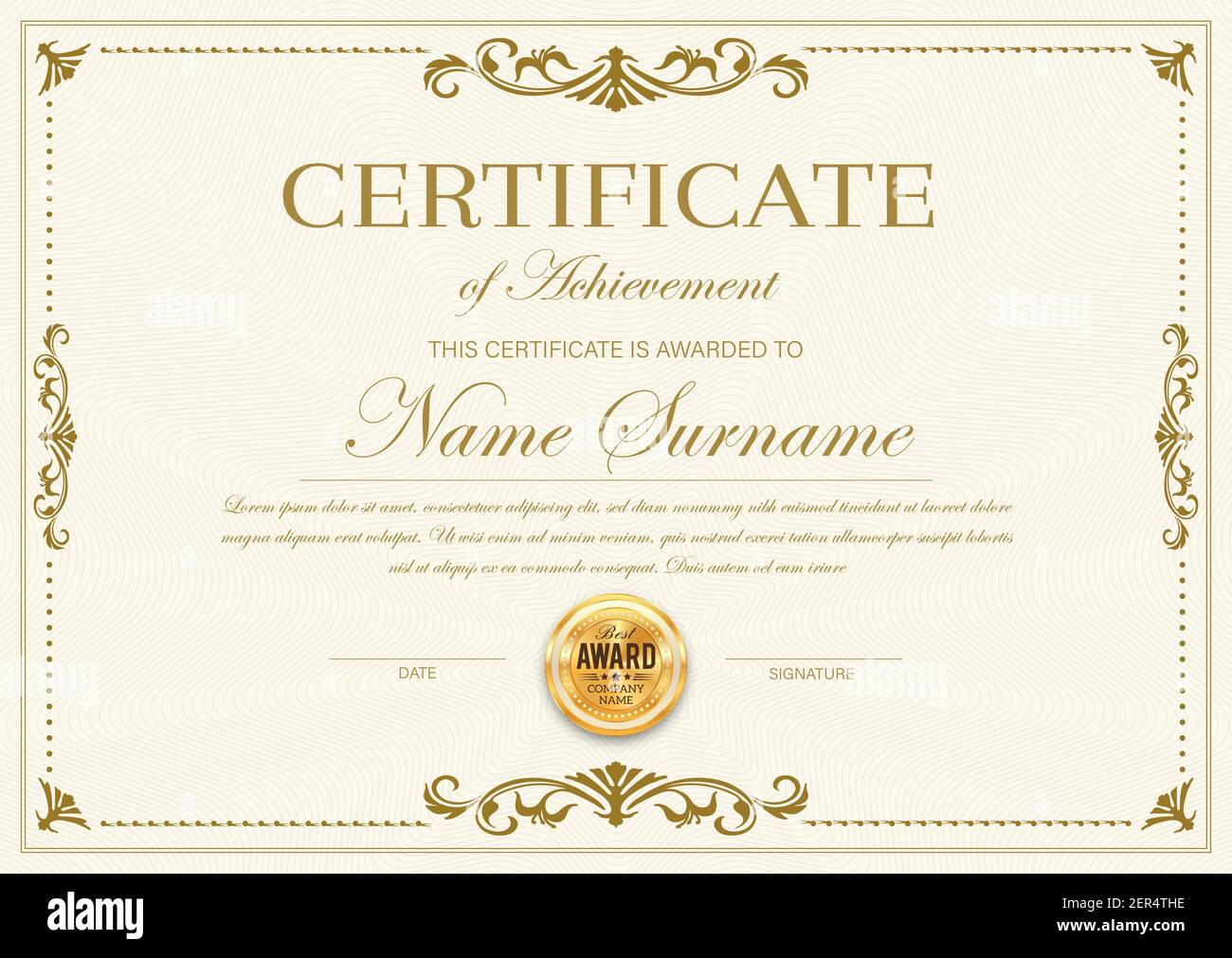 Certificate of achievement vector template, diploma, official award ... Certificate of achievement vector template, diploma, official award ...