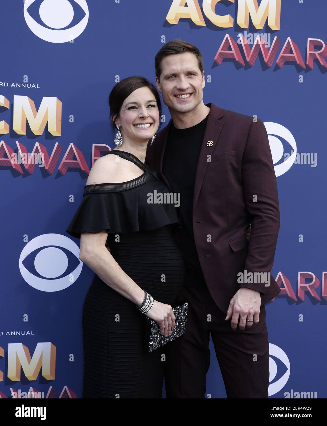 Walker Hayes and Laney pose on the red carpet as they arrive for the ...