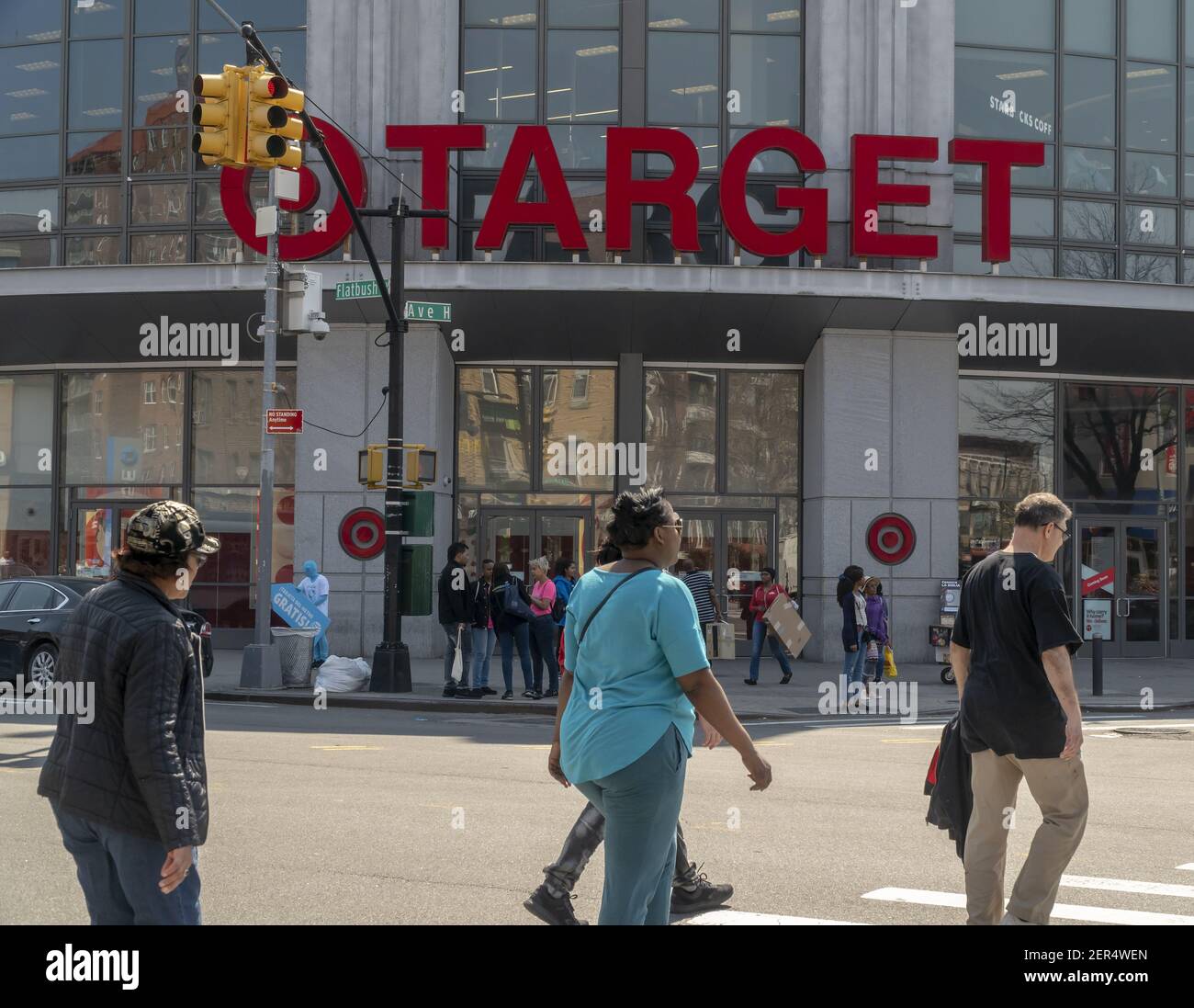Shoppers outside a Target store on Flatbush Avenue in the Flatbush ...