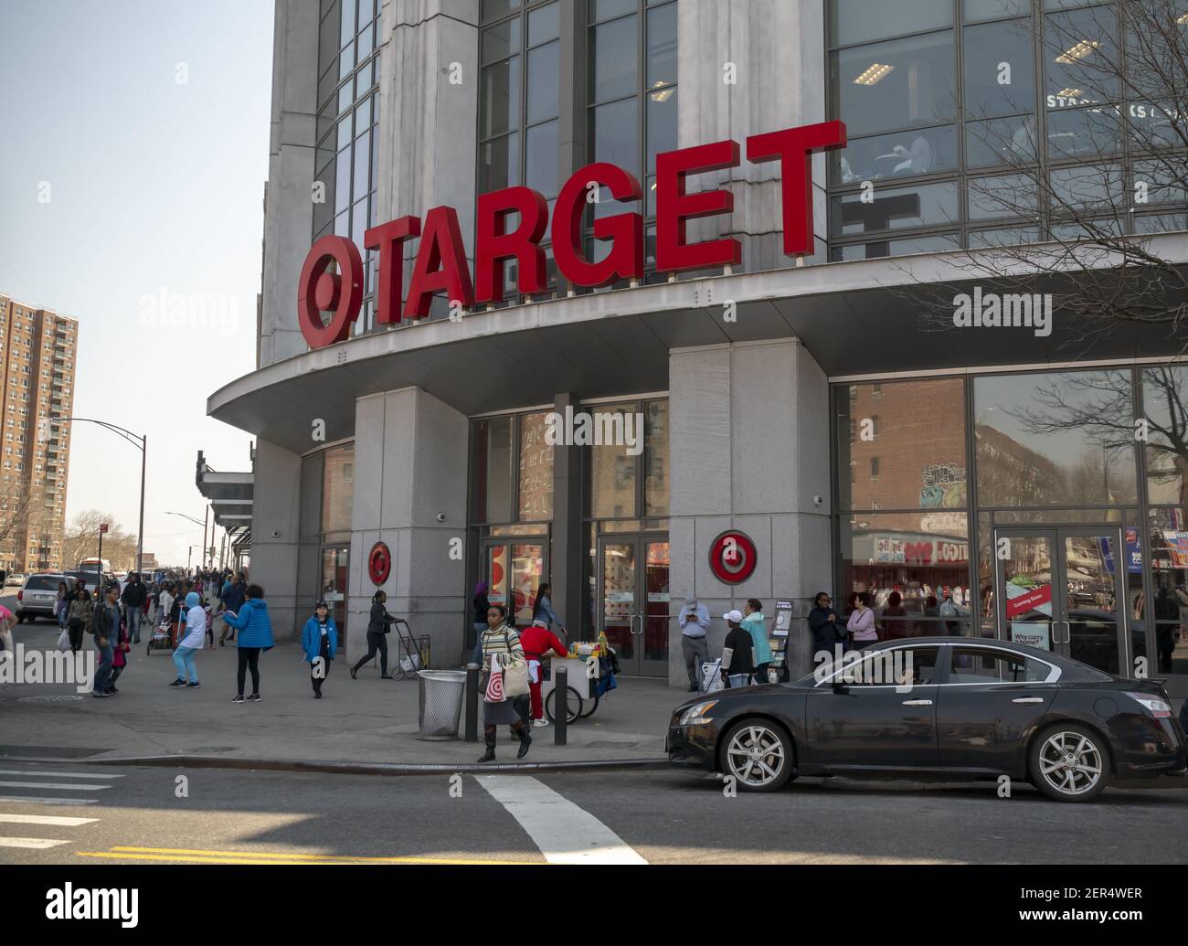 Shoppers outside a Target store on Flatbush Avenue in the Flatbush ...