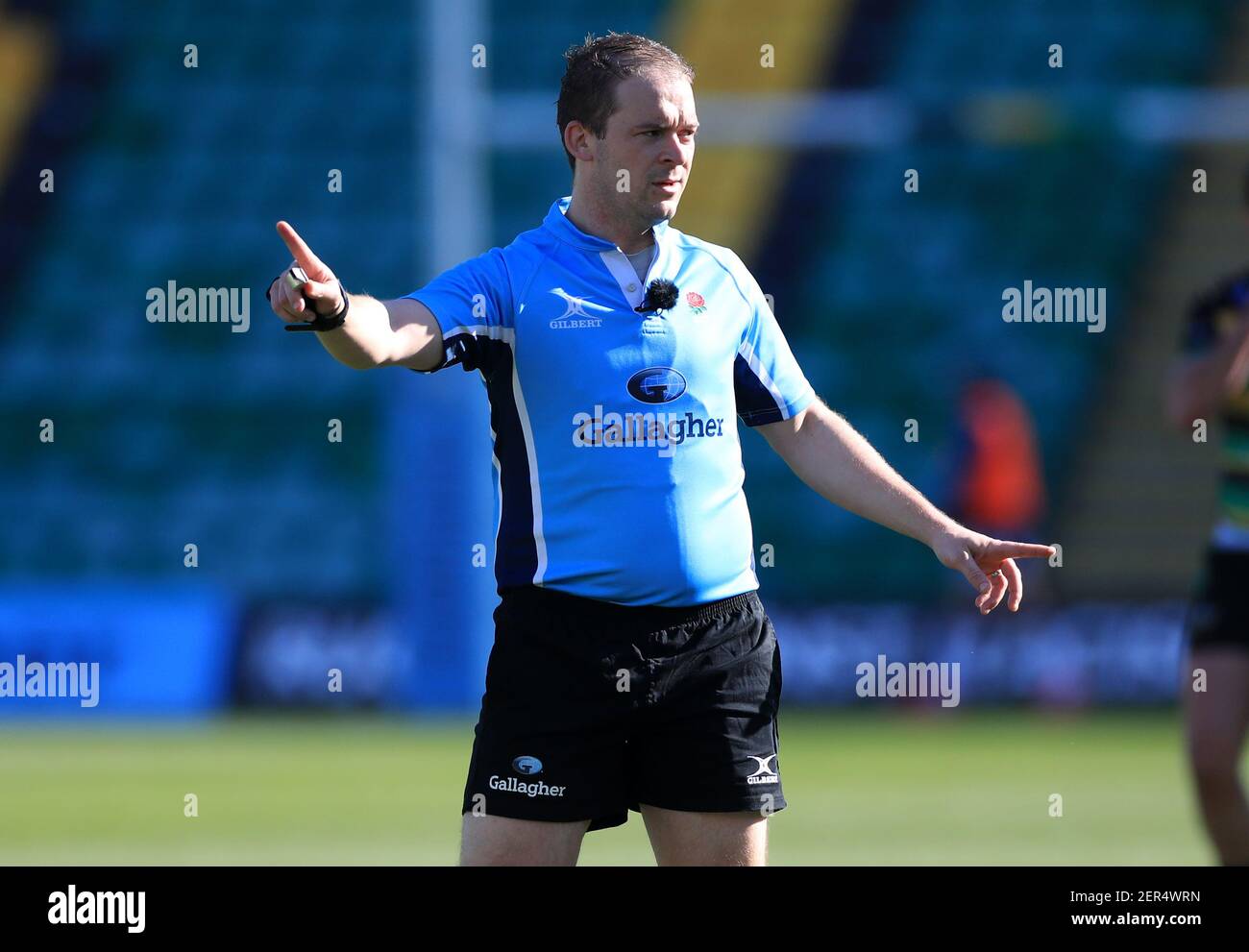 Referee Ian Tempest during the Gallagher Premiership match at Franklins ...