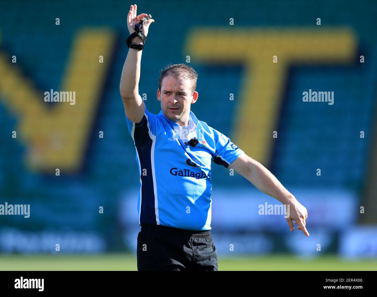 Referee Ian Tempest during the Gallagher Premiership match at Franklins ...
