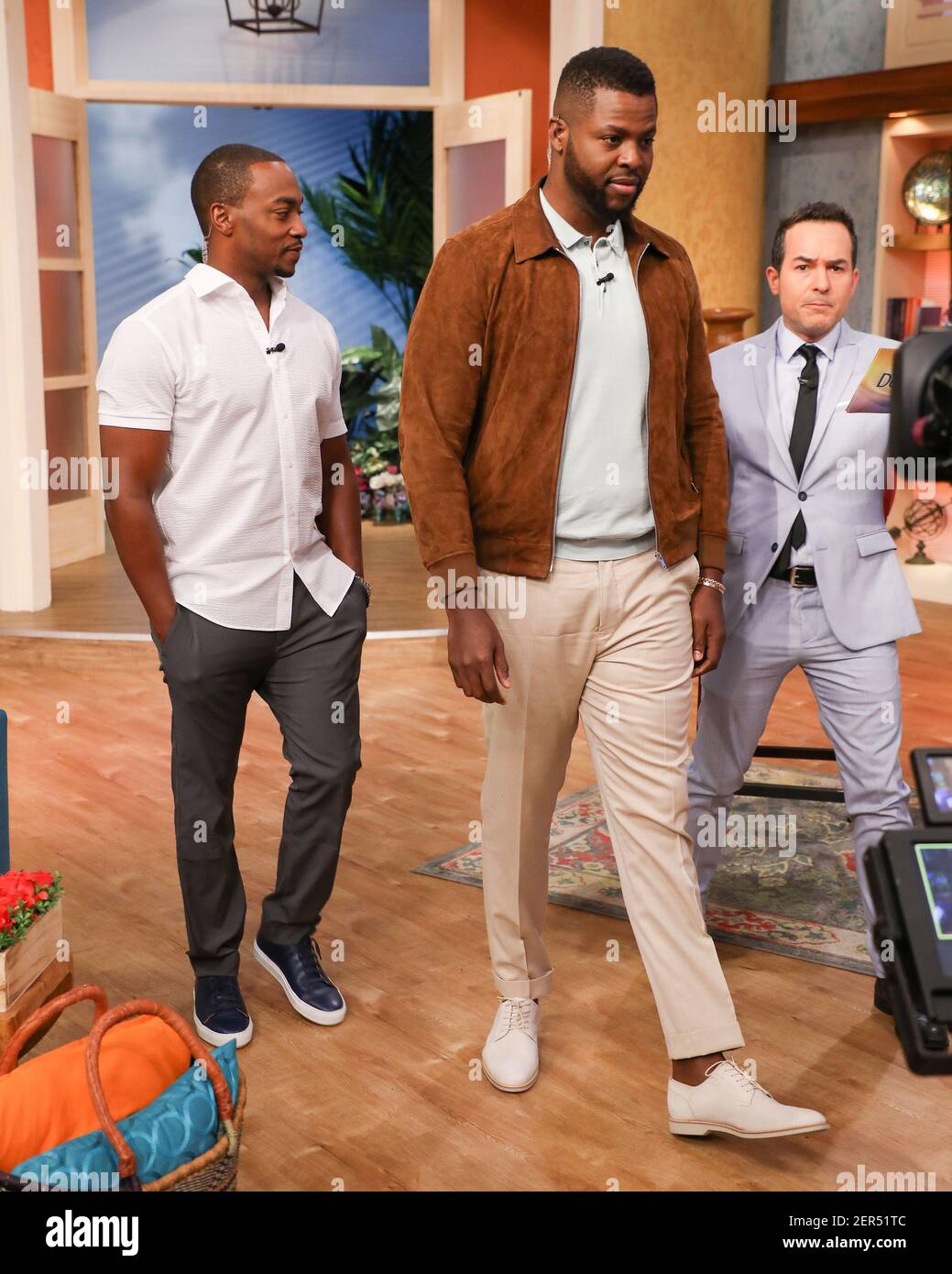 MIAMI, FL-APRIL 18: Anthony Mackie and Winston Duke visit Univision's ...