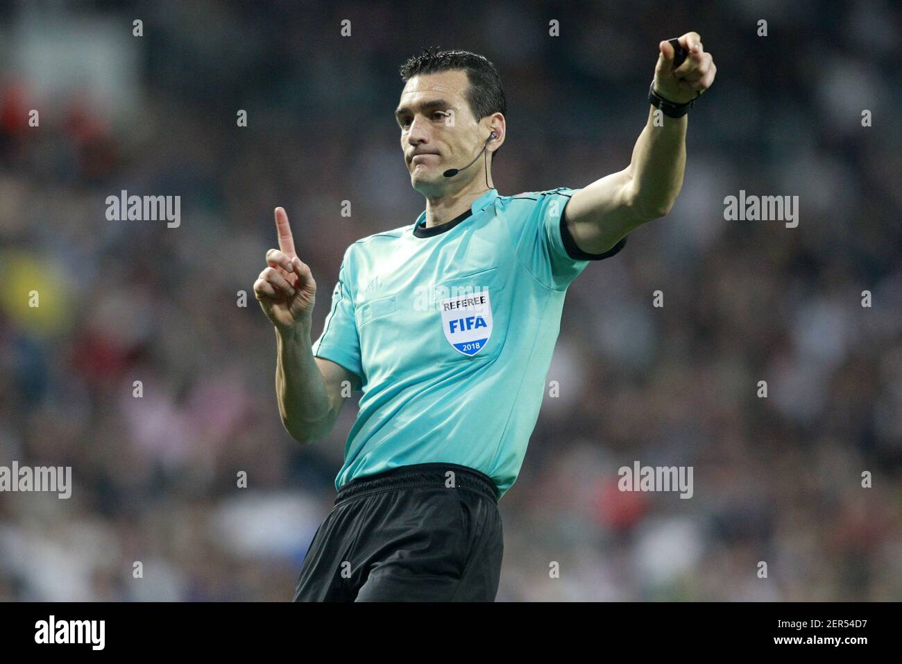 Spanish referee Juan Martinez Munuera during La Liga match in Madrid ...