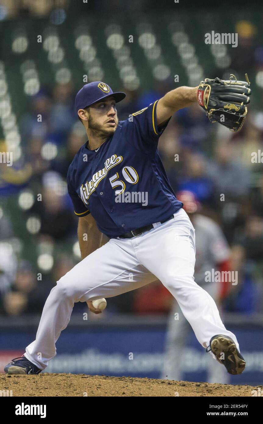 April 18, 2018: Milwaukee Brewers relief pitcher Jacob Barnes #50 ...