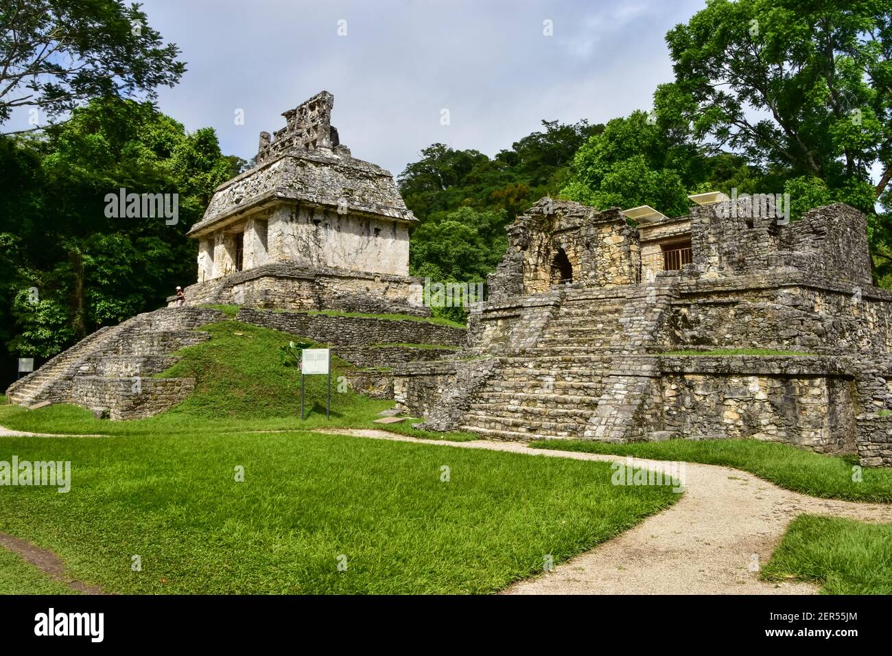 Temple of the Sun and Temple XIV at Palenque, a Maya city state in ...