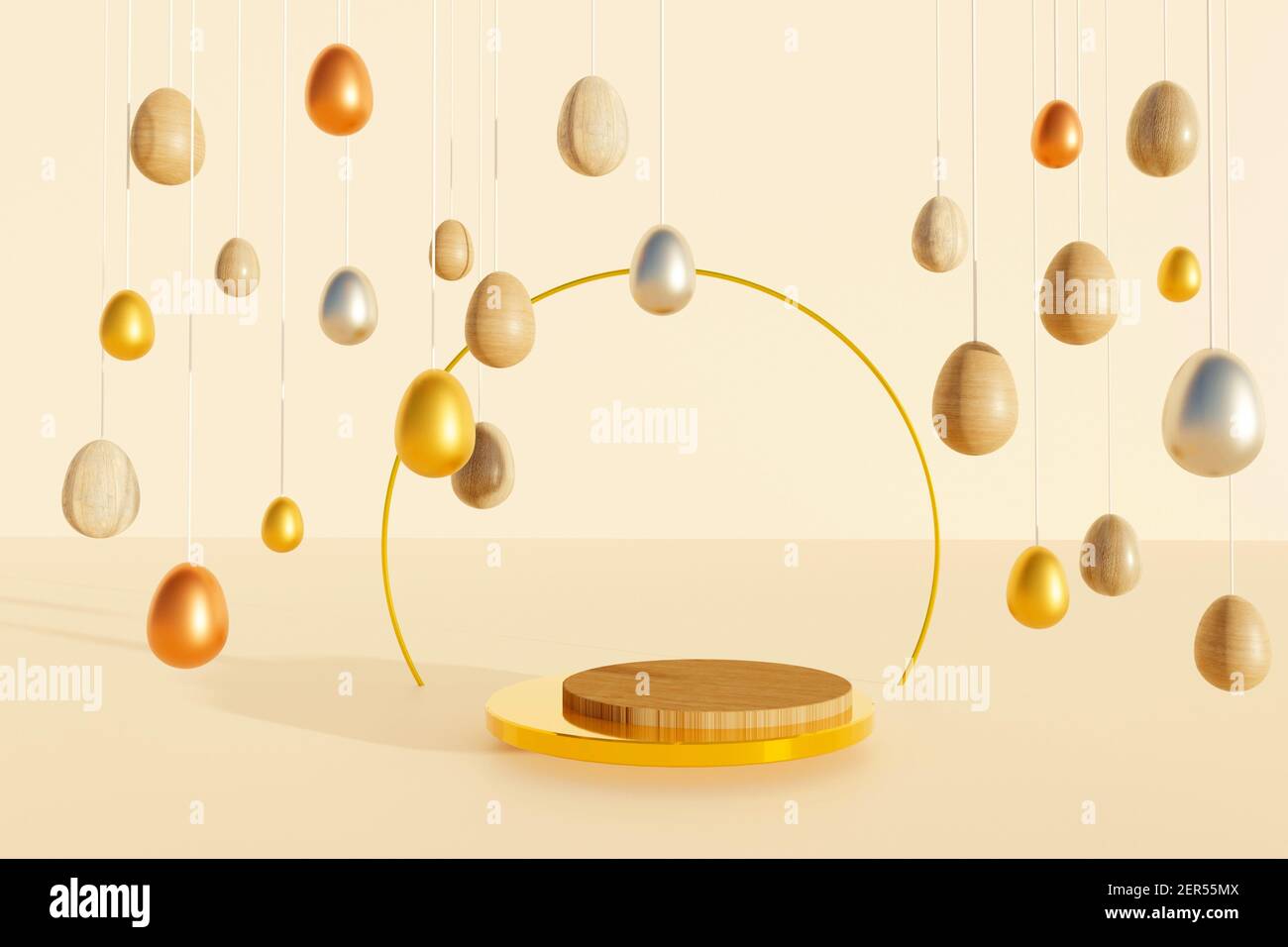 3D render Easter podium Stock Photo - Alamy