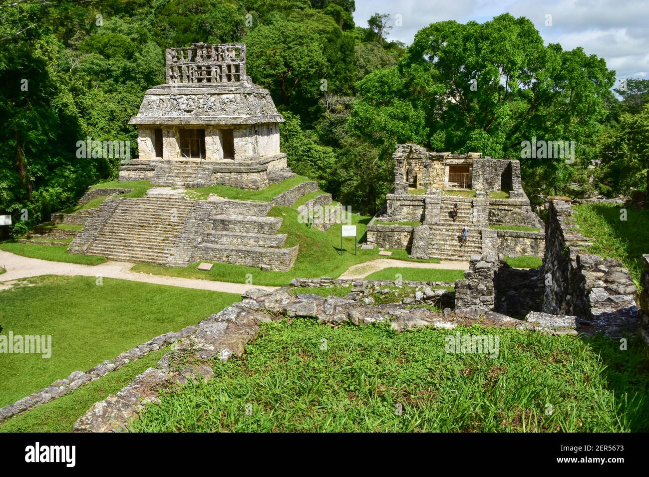 Temple of the Cross Complex at Palenque, a Maya city state in southern ...