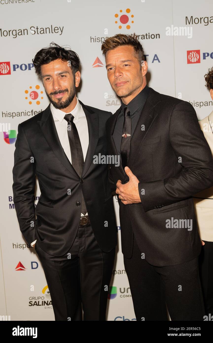 Ricky Martin (R) and husband Jwan Yosef (L) are seen at red carpet ...