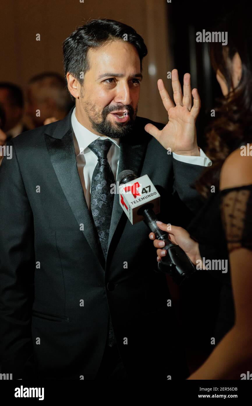 Lin-Manuel Miranda is seen at red carpet arrivals for the Hispanic ...