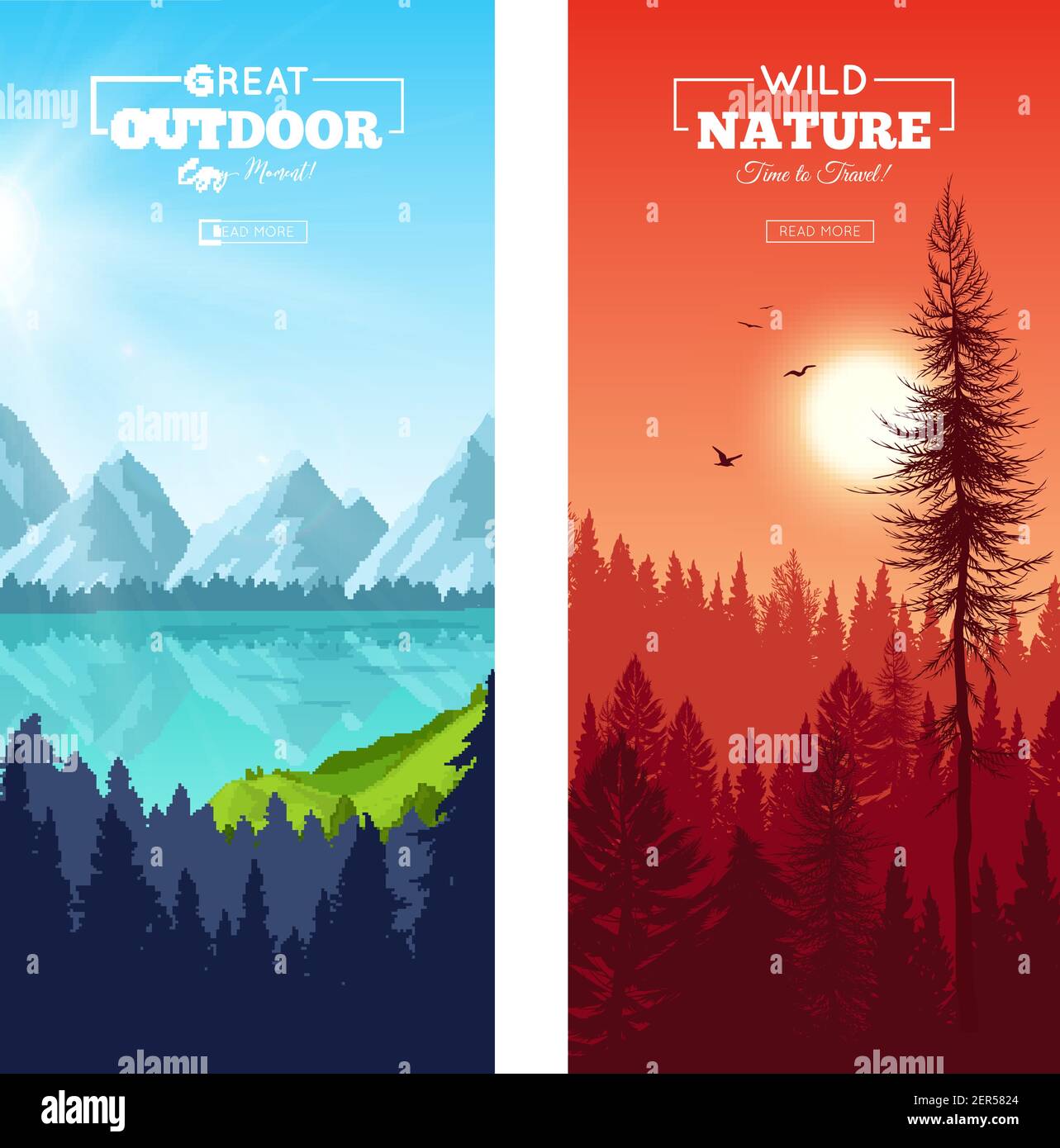 Lush taiga forest Stock Vector Images - Alamy