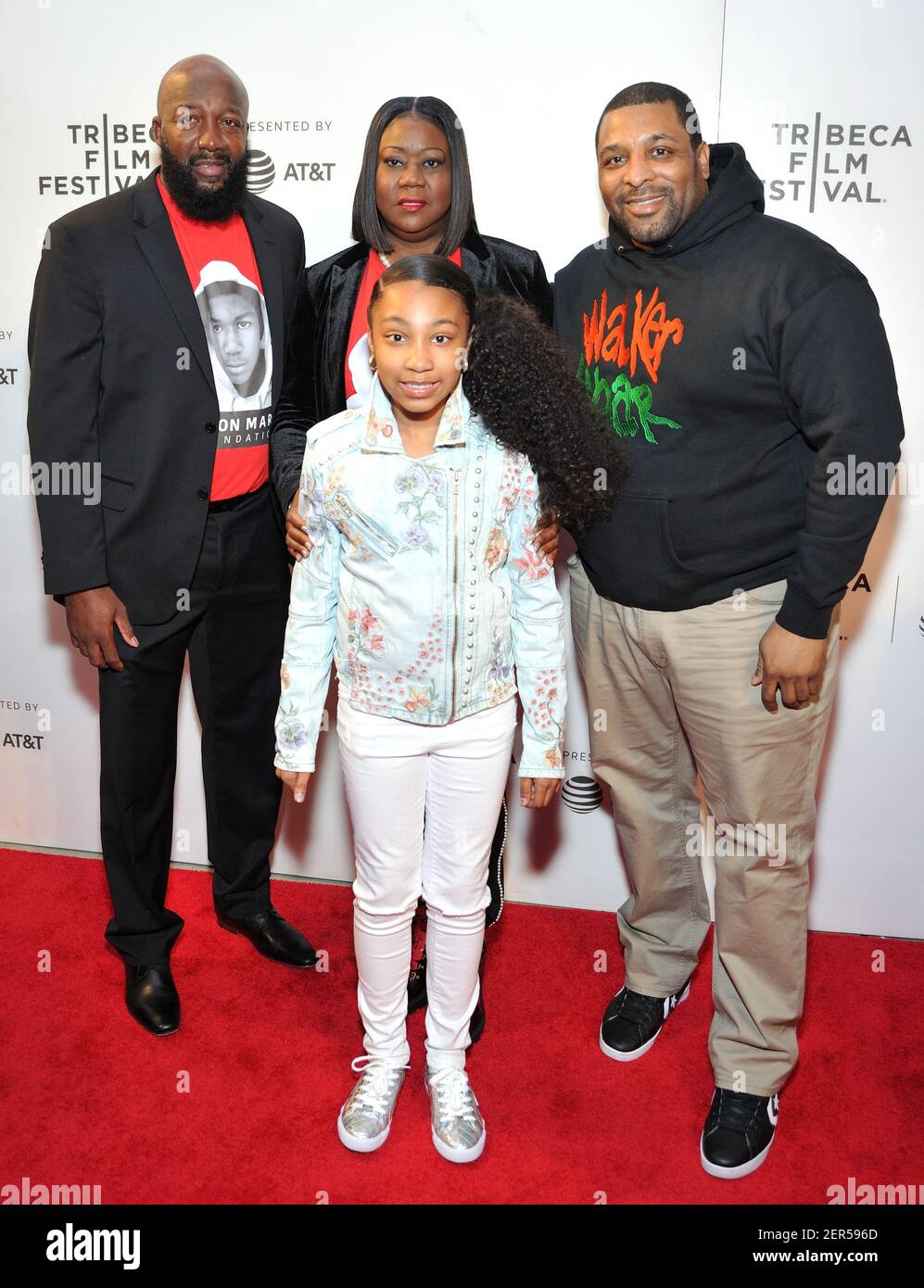 L-R rear: Trayvon Martin's parents, Tracy Martin and Sybrina Fulton ...