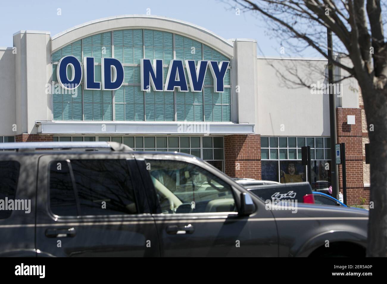 A logo sign outside of a Old Navy retail store location in Columbia ...