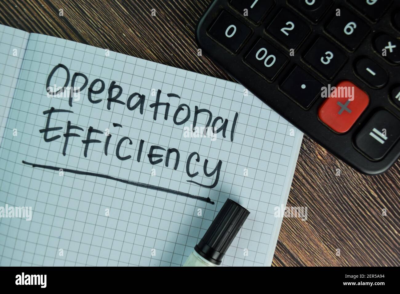 Operational Efficiency write on a book isolated on Wooden Table Stock ...
